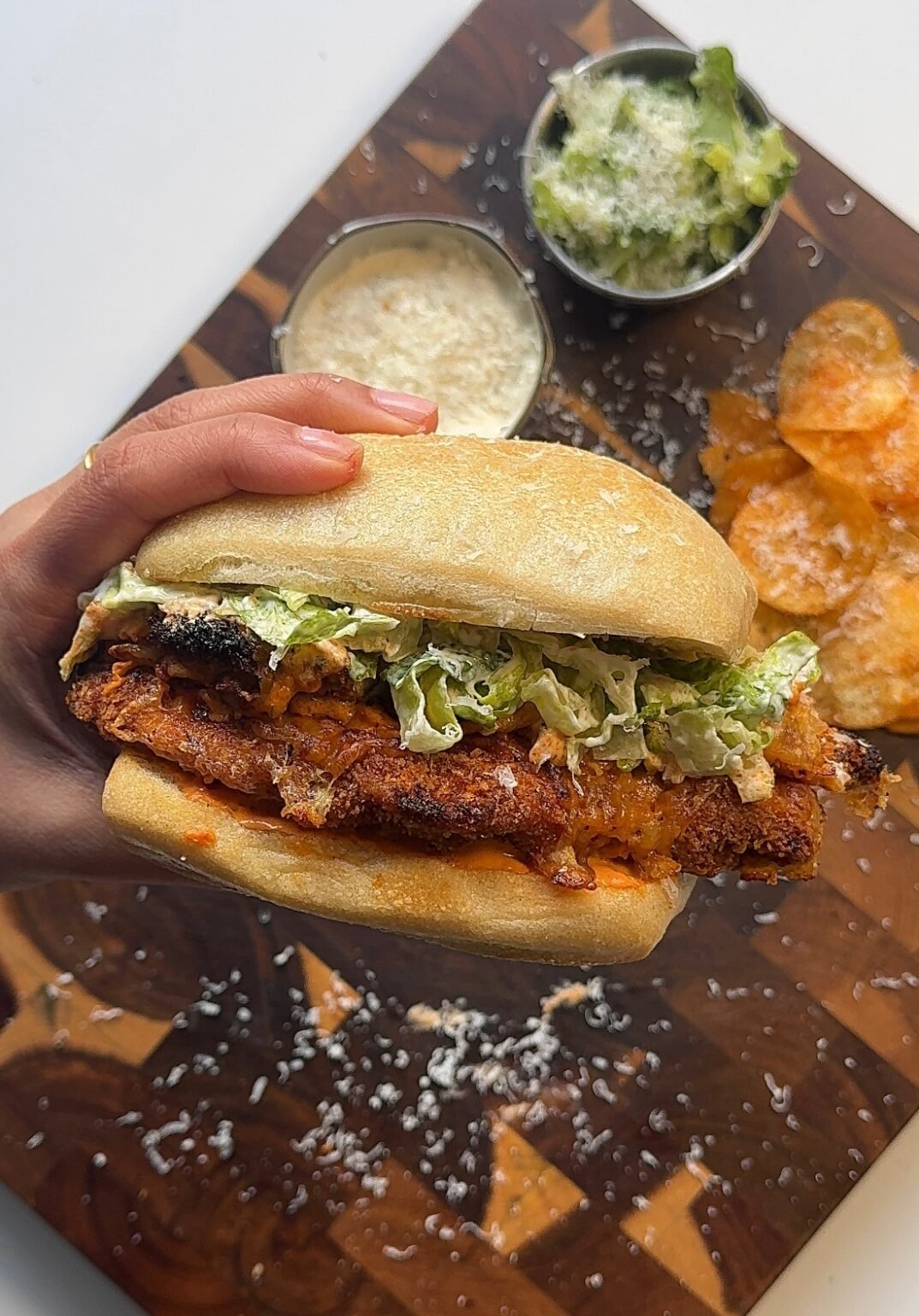 Chicken Vodka Parmesan Caesar Sandwich - Ashu Loves To Cook